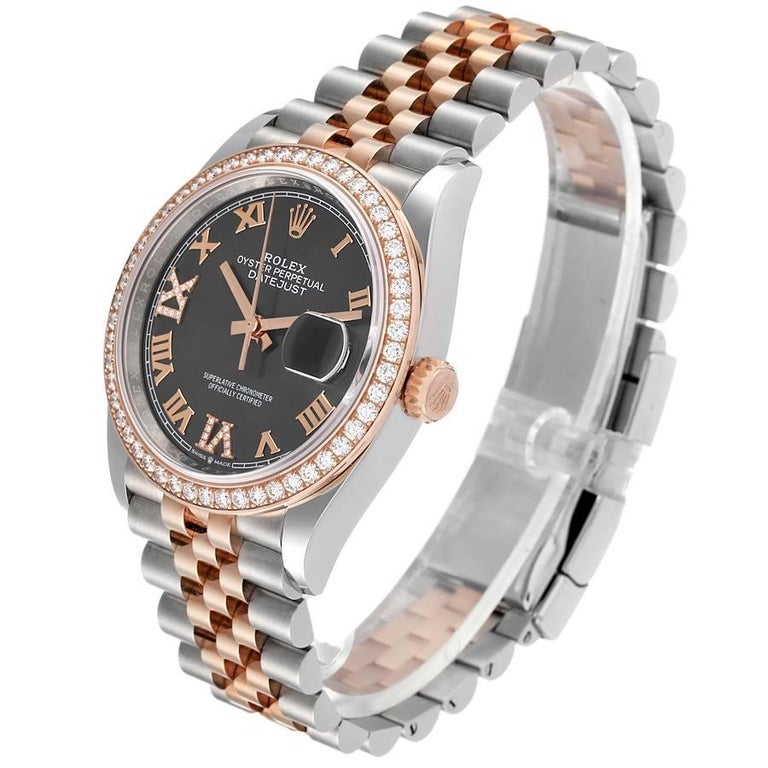Rolex Datejust 36 Steel Rose Gold Diamond Unisex Watch 126281 Unworn at ...