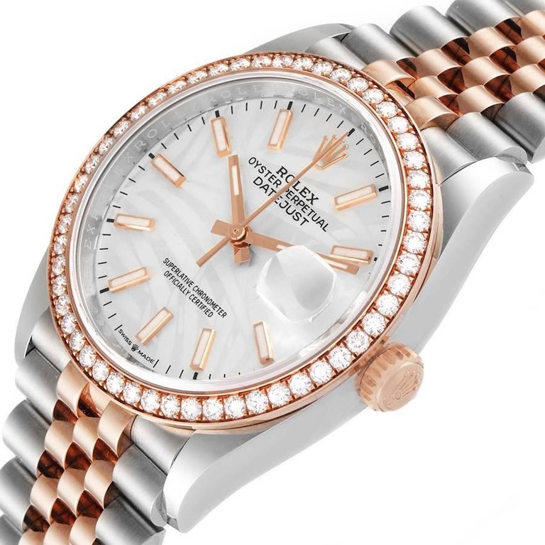 Rolex Datejust 36 Steel Rose Gold Diamond Unisex Watch 126281 Unworn ...