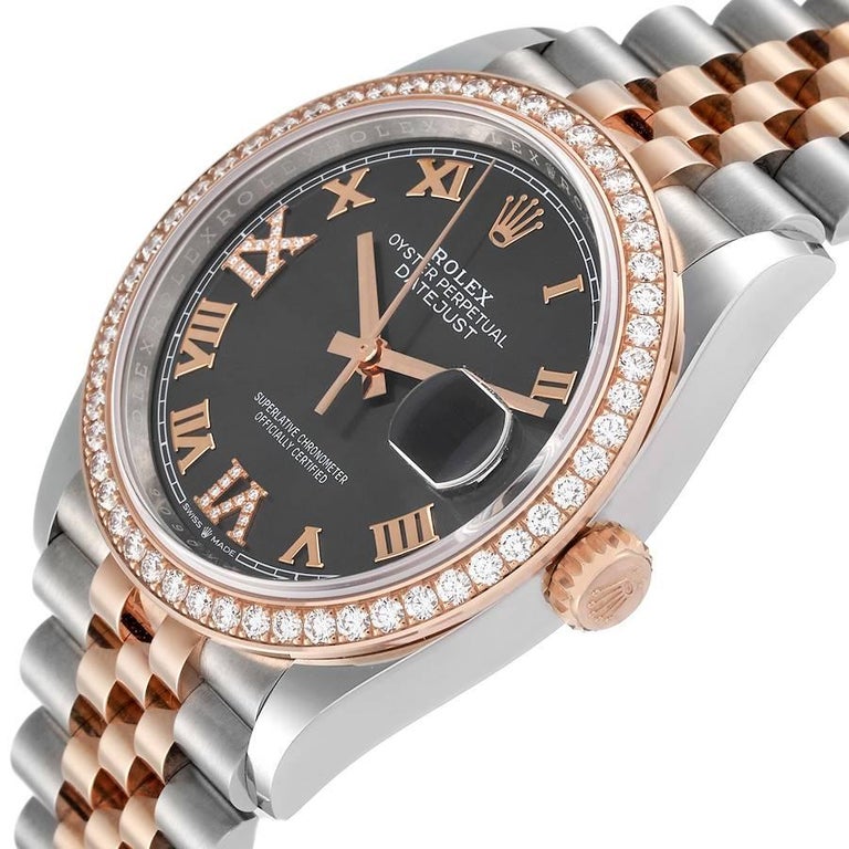 Rolex Datejust 36 Steel Rose Gold Diamond Unisex Watch 126281 Unworn at ...