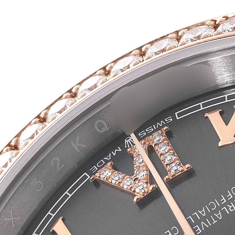 Rolex Datejust 36 Steel Rose Gold Diamond Unisex Watch 126281 Unworn at ...