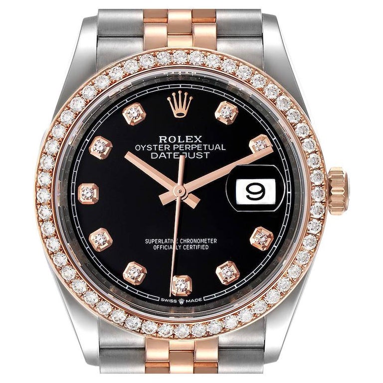 Rolex Datejust 36 Steel Rose Gold Diamond Unisex Watch 126281 Unworn ...