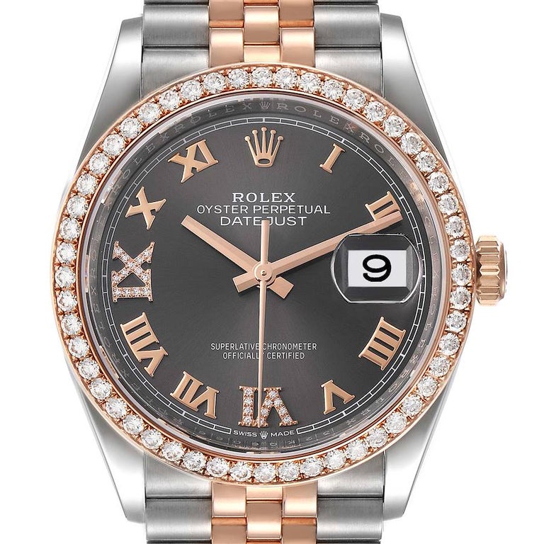Rolex Datejust 36 Steel Rose Gold Diamond Unisex Watch 126281 Unworn at ...