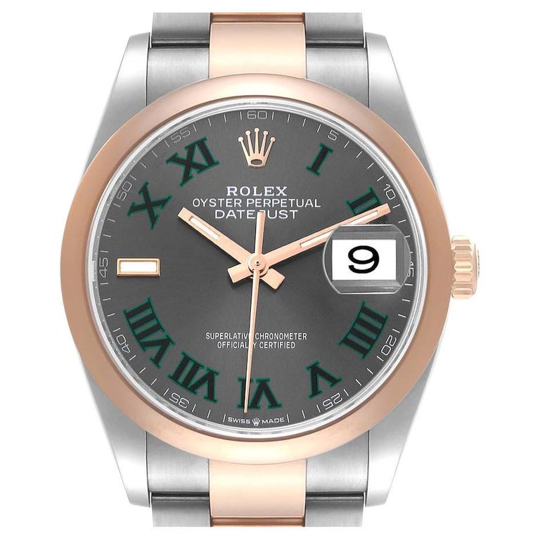 Rolex Datejust 36 Steel Rose Gold Wimbledon Dial Mens Watch 126201 Box ...