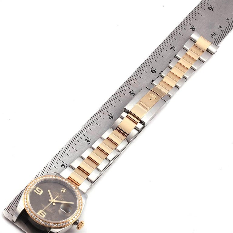 Rolex Datejust 36 Steel Yellow Gold Bronze Flower Dial Watch 116243 For ...