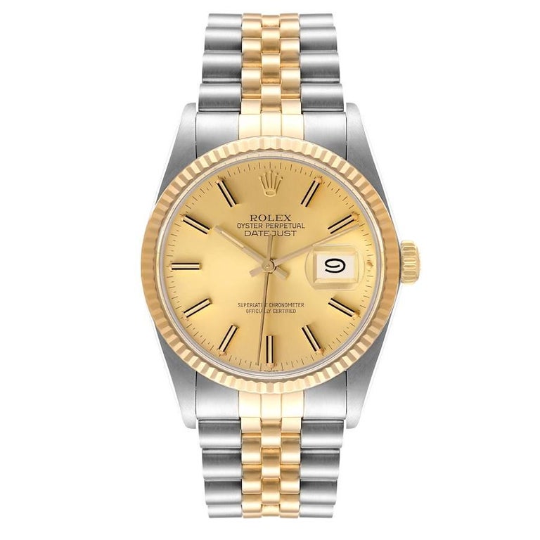 Rolex Montre Datejust vintage en acier et or jaune avec cadran ...