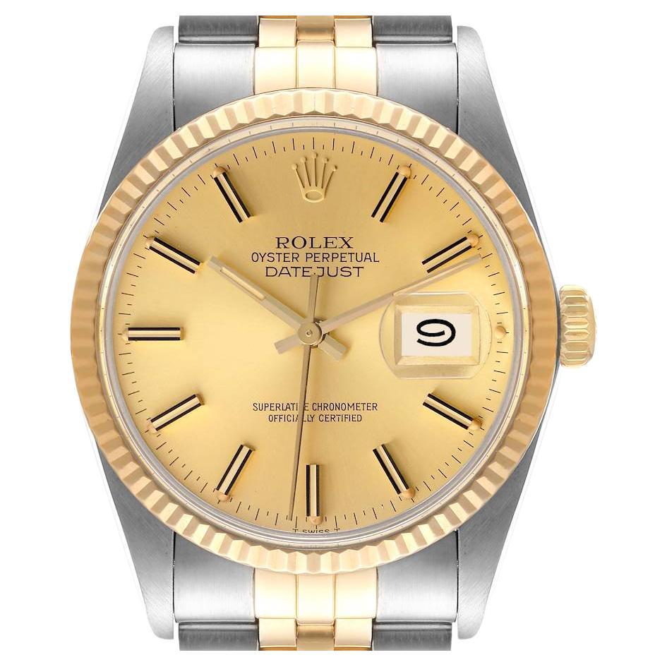 Rolex Datejust 36 Steel Yellow Gold Diamond Vintage Men's Watch 16013 ...