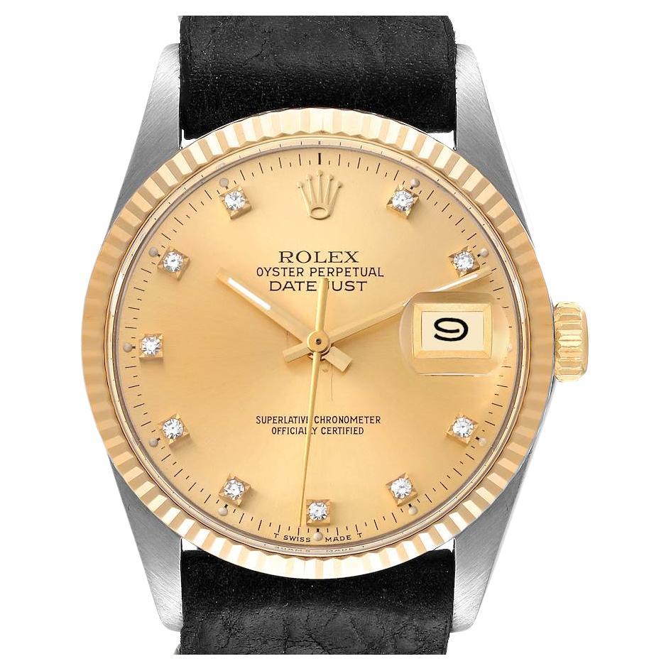 Rolex Datejust 36 Steel Yellow Gold Vintage Men's Watch 16013 Card For ...