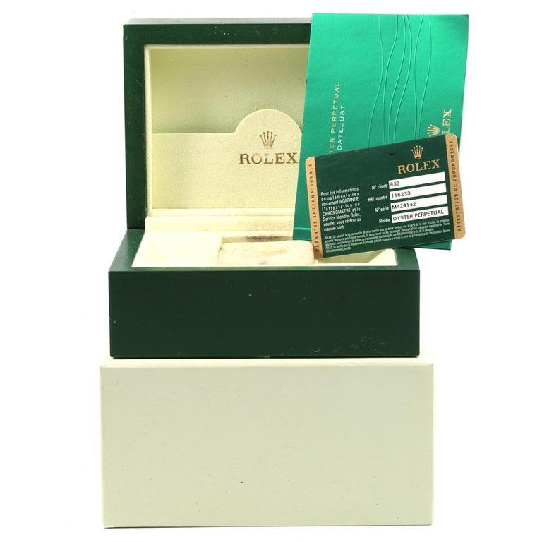 Rolex Datejust 36 Steel Yellow Gold Diamond Men's Watch 116233 Box Card ...