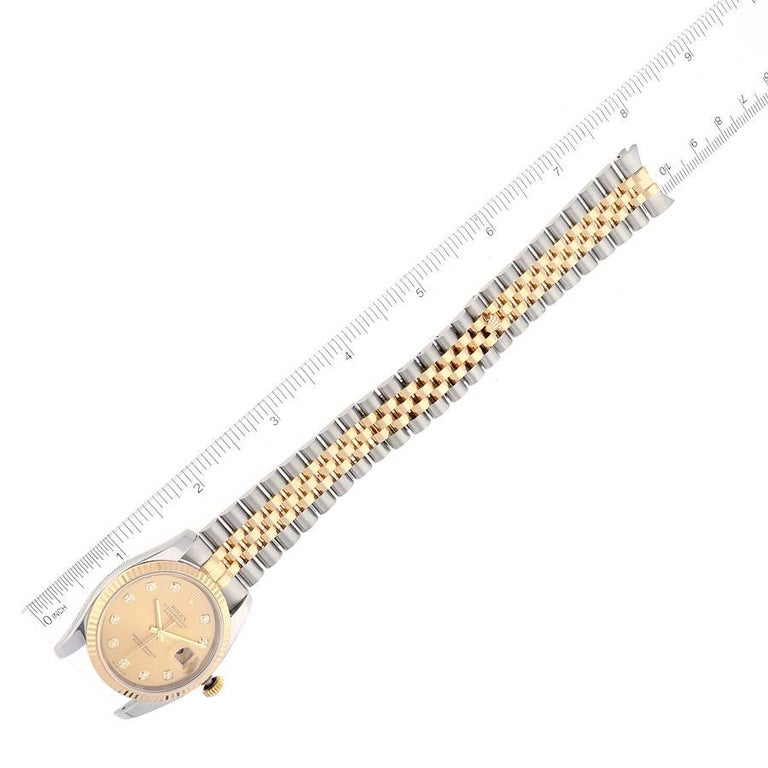 Rolex Datejust 36 Steel Yellow Gold Diamond Mens Watch 116233 Box ...