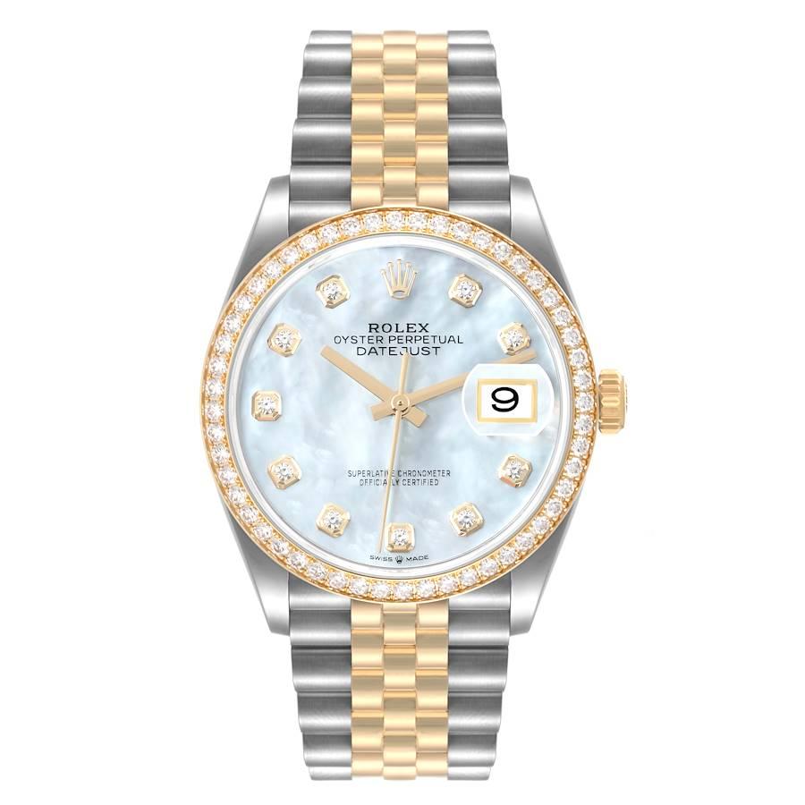 Rolex Datejust 36 Steel Yellow Gold MOP Diamond Dial Ladies Watch ...