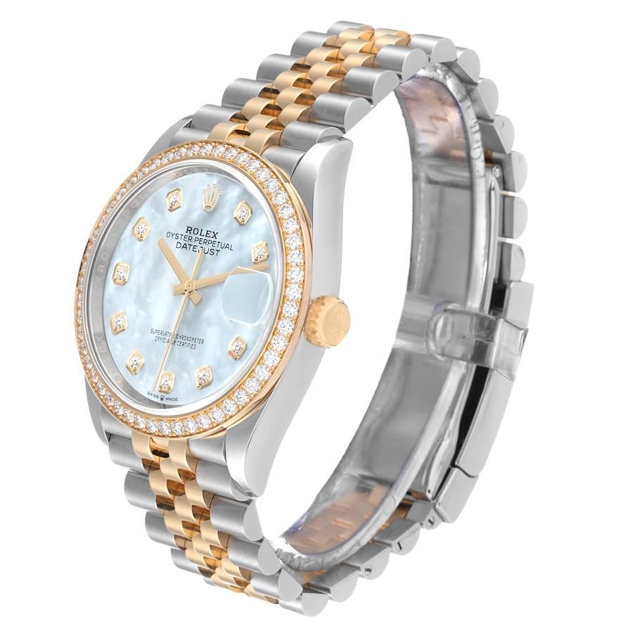 Rolex Datejust 36 Steel Yellow Gold MOP Diamond Dial Ladies Watch ...