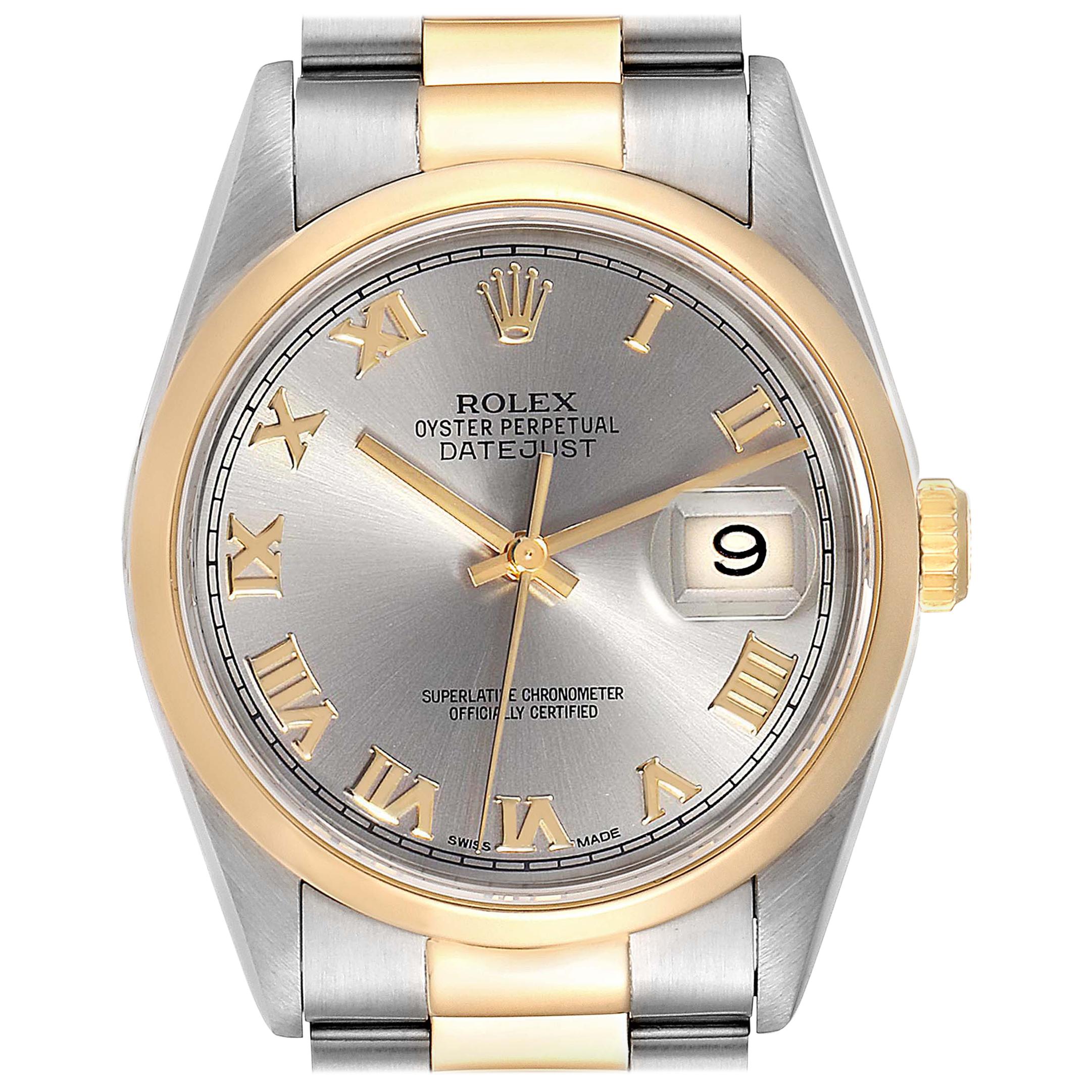 Rolex Datejust 36 Steel Yellow Gold Slate Dial Men's Watch 16203 For ...