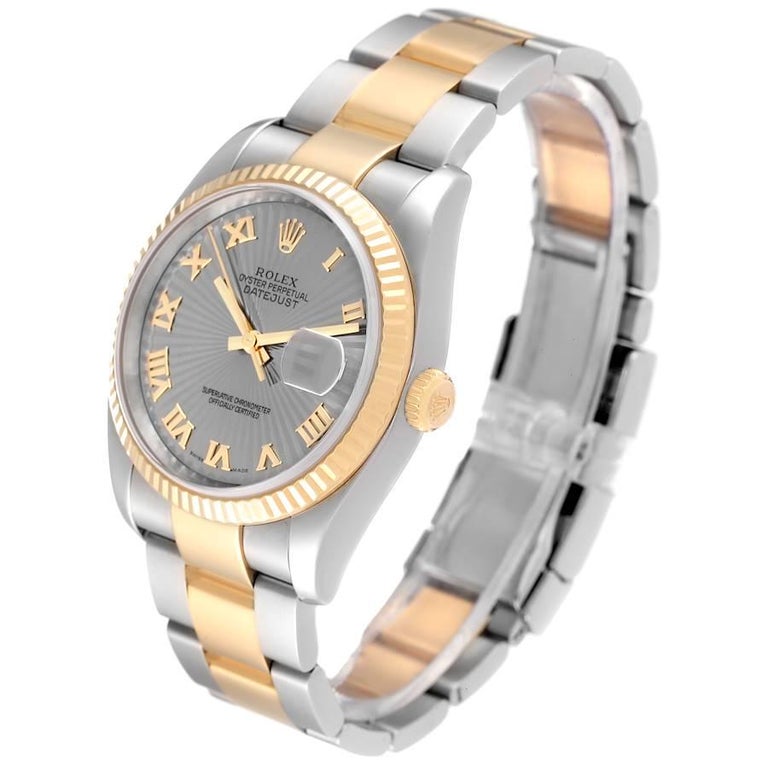 Rolex Datejust 36 Steel Yellow Gold Sunbeam Dial Mens Watch 116233 For ...