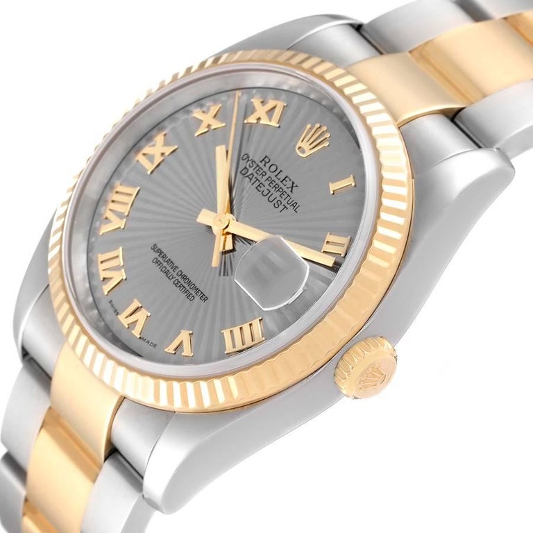 Rolex Datejust 36 Steel Yellow Gold Sunbeam Dial Mens Watch 116233 For ...