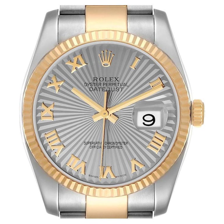 Rolex Datejust 36 Steel Yellow Gold Sunbeam Dial Mens Watch 116233 For ...