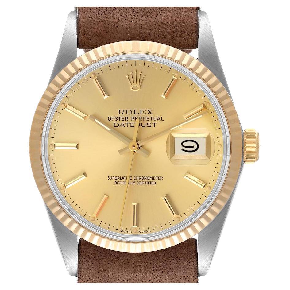 Rolex Datejust 36 Steel Yellow Gold Vintage Men's Watch 16013 Card For ...