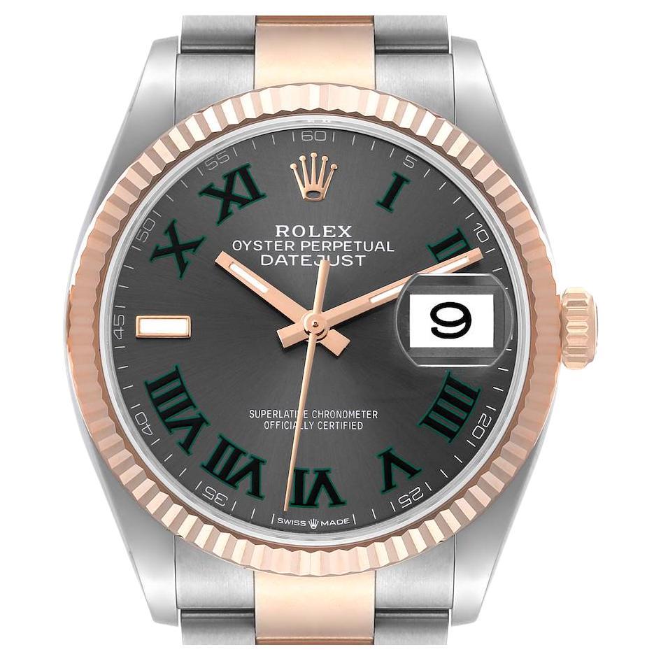 Rolex Datejust 36 Wimbledon Dial Steel Everrose Gold Watch 126231 Box ...