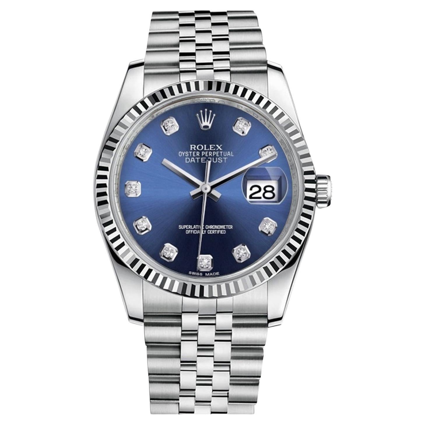 Rolex Datejust 18k Gold/Steel Two Tone Jubilee Fluted Bezel 36mm Watch ...