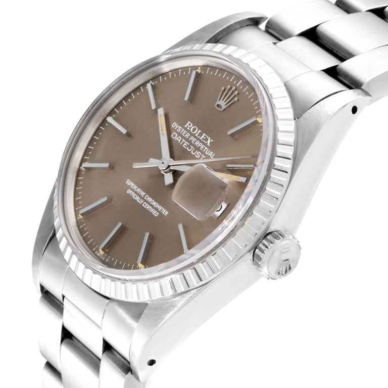 Rolex Datejust Bronze Dial Steel Vintage Men's Watch 16030 For Sale at ...