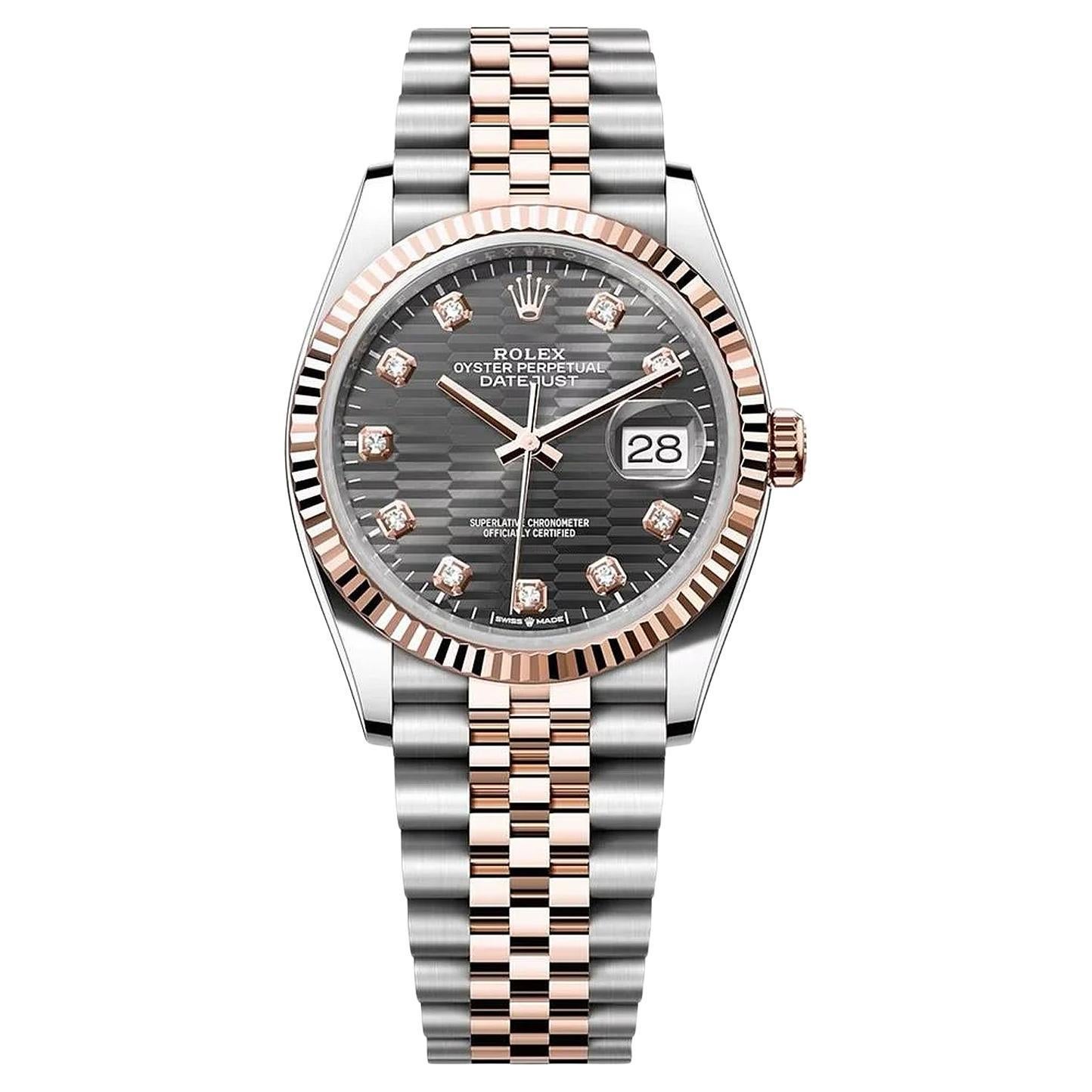 Rolex Datejust 18k Gold/Steel Two Tone Jubilee Fluted Bezel 36mm Watch ...