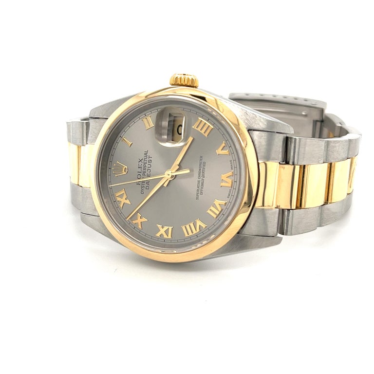 Rolex DateJust Gray Slate Dial Watch Ref. 16203 with Oyster Bracelet ...