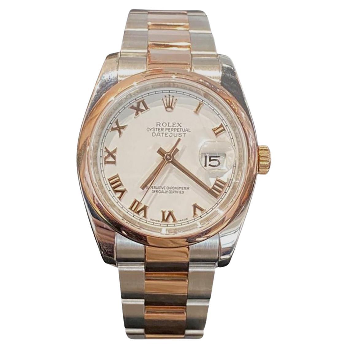Rolex Stainless Steel and Rose Gold Coin Edge Wristwatch circa 1940s at ...