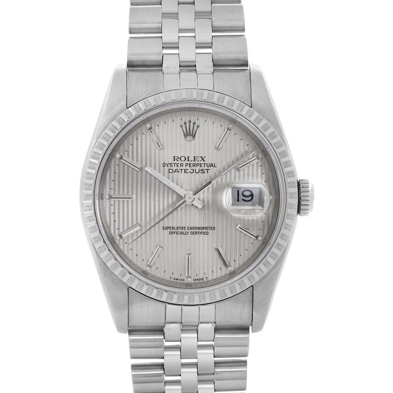 Rolex Datejust Jubilee Steel Silver Tapestry Dial Automatic Men Watch ...