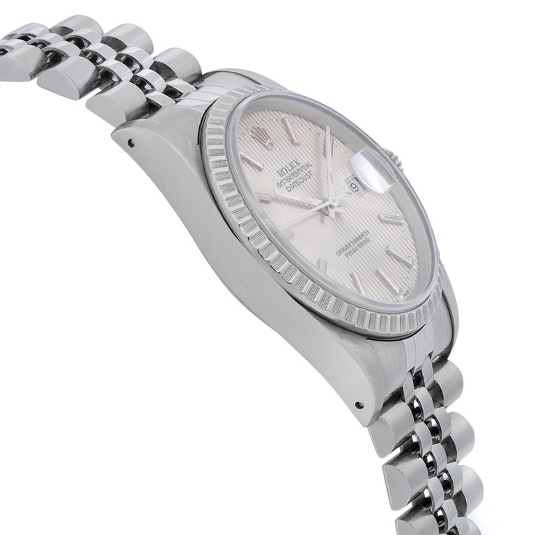 Rolex Datejust Jubilee Steel Silver Tapestry Dial Automatic Men Watch ...
