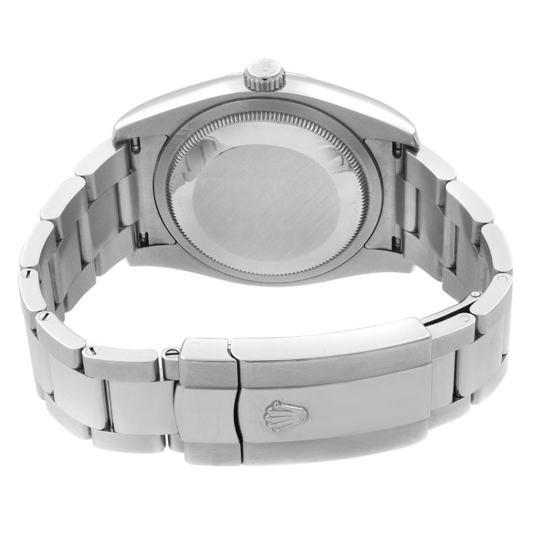 Rolex Datejust Steel 18K White Gold Silver Diamond Dial Watch 116234 at ...