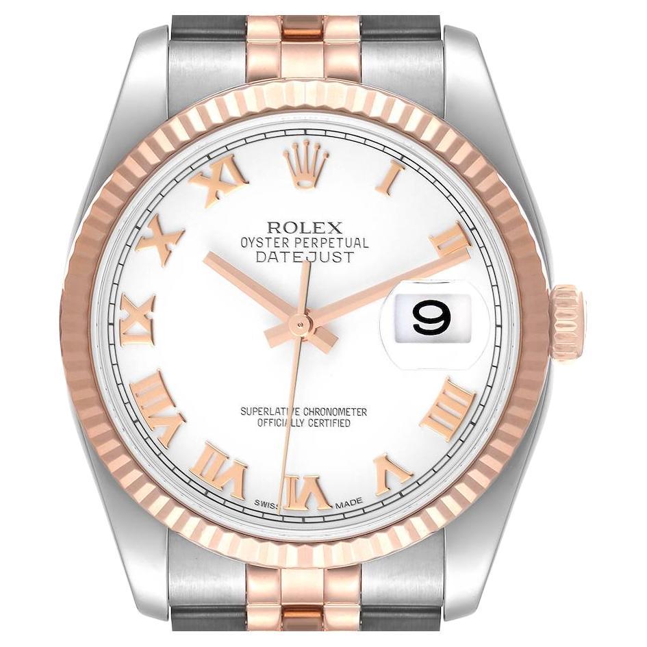 Rolex Datejust 36 Stainless Steel 18K Rose Gold 116231 Wristwatch at ...