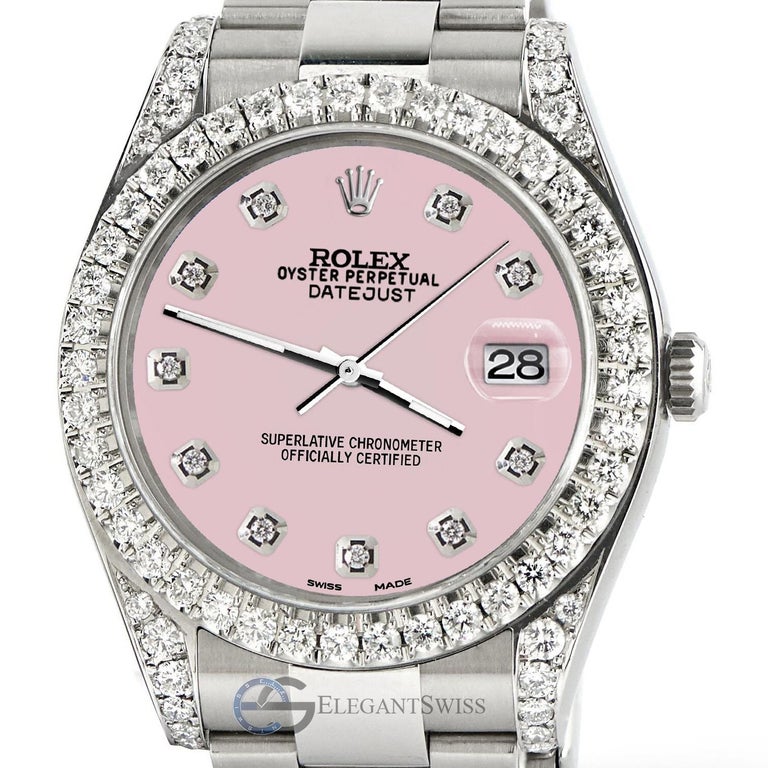 Rolex Datejust 41 126300 4.4ct Diamond Bezel/Lugs/Orchid Pink Dial ...