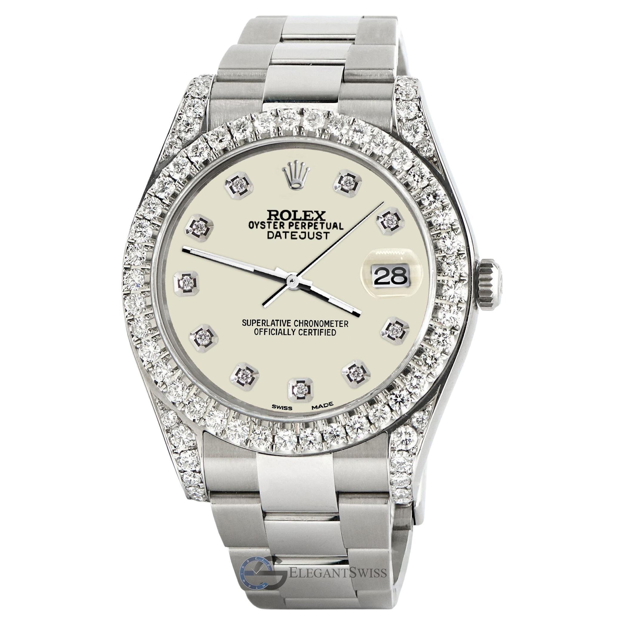 Rolex Datejust 41 126300 4.4ct Diamond Bezel/Lugs/Aqua Blue Dial Watch ...