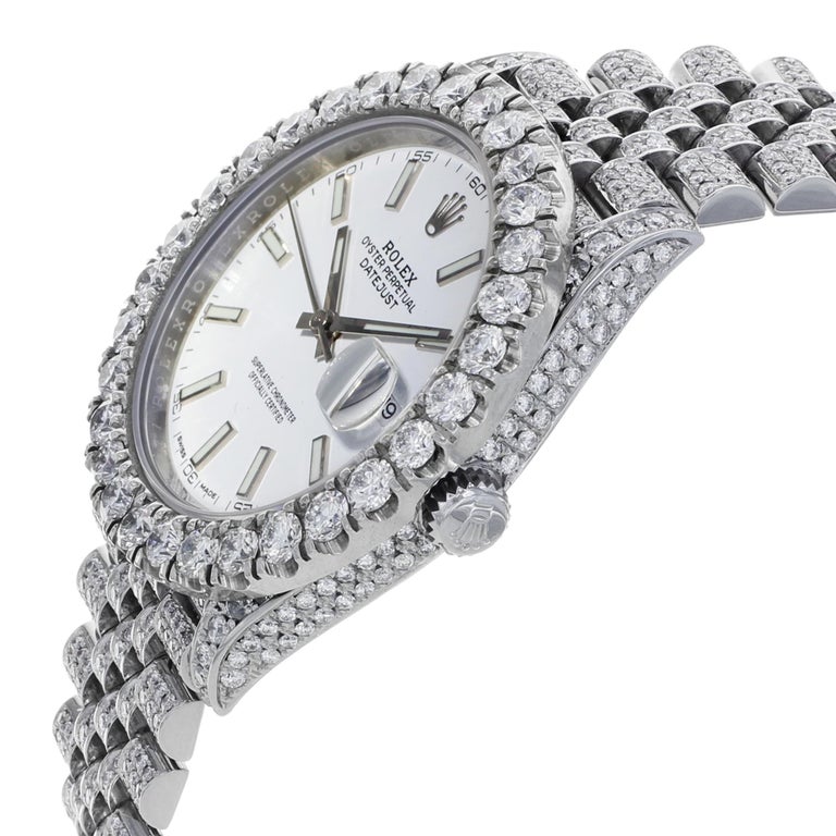 Rolex Datejust 41 126300 Custom Diamonds 20Ct White Stick Dial ...