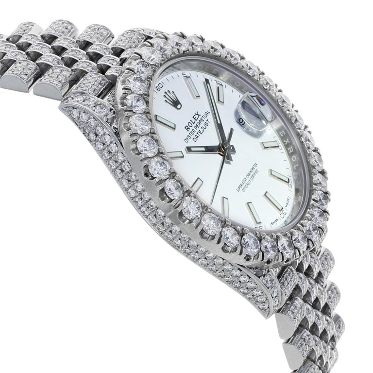 Rolex Datejust 41 126300 Custom Diamonds 20Ct White Stick Dial ...