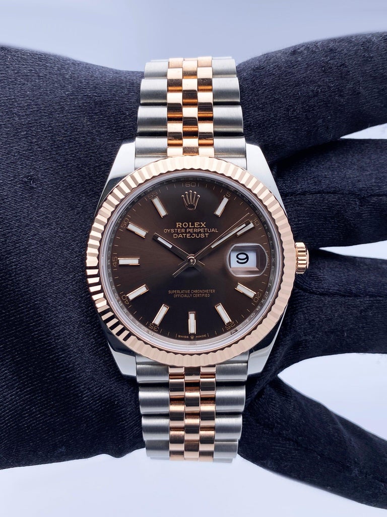 Rolex Datejust 41 126331 Chocolate Dial Rose Gold Mens Watch Box Papers ...
