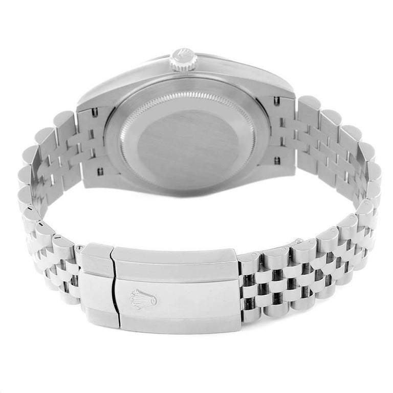 Rolex Datejust Blue Dial Smooth Bezel Steel Mens Watch 126300 Box Card ...