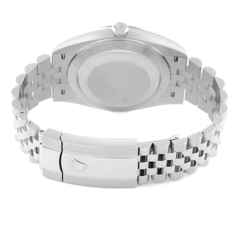 Rolex Datejust Blue Dial Smooth Bezel Steel Mens Watch 126300 For Sale ...