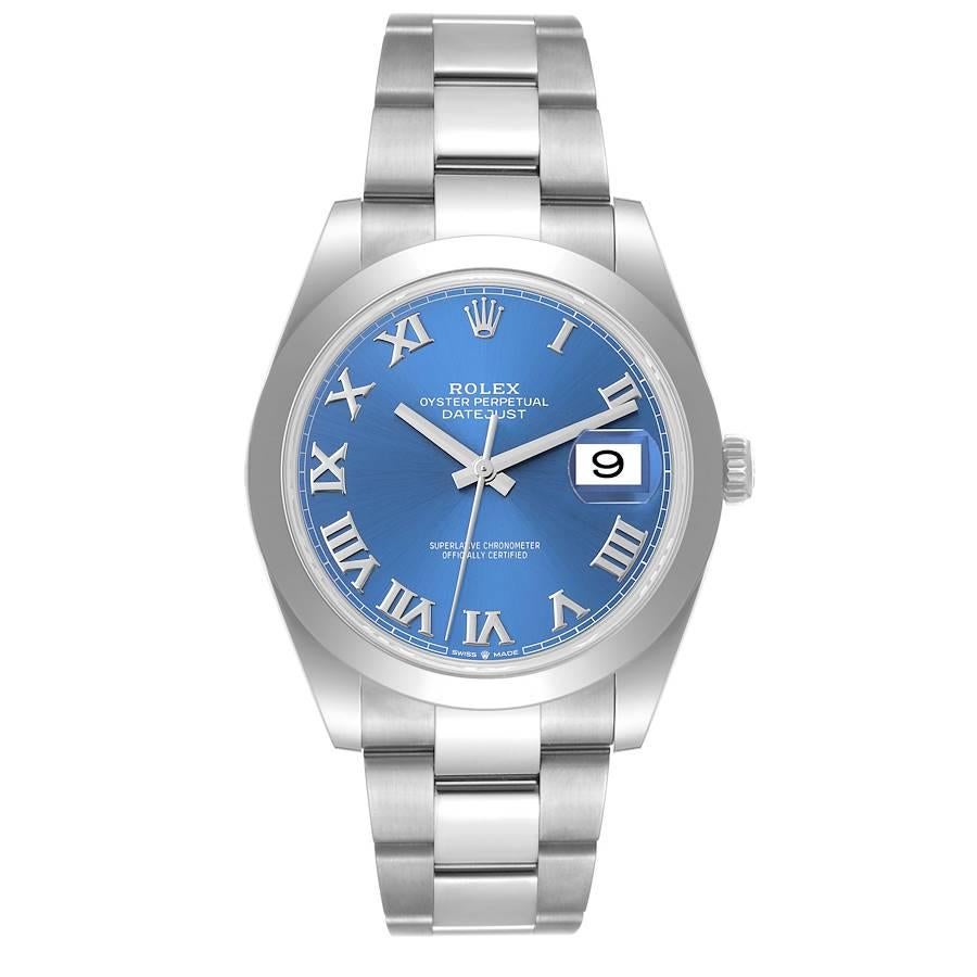 Rolex Datejust 41 Blue Roman Dial Steel Mens Watch 126300 Unworn For ...