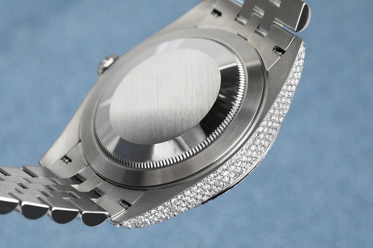 Rolex Datejust 41 Stainless Steel Diamond Iced Out Custom Arabic ...