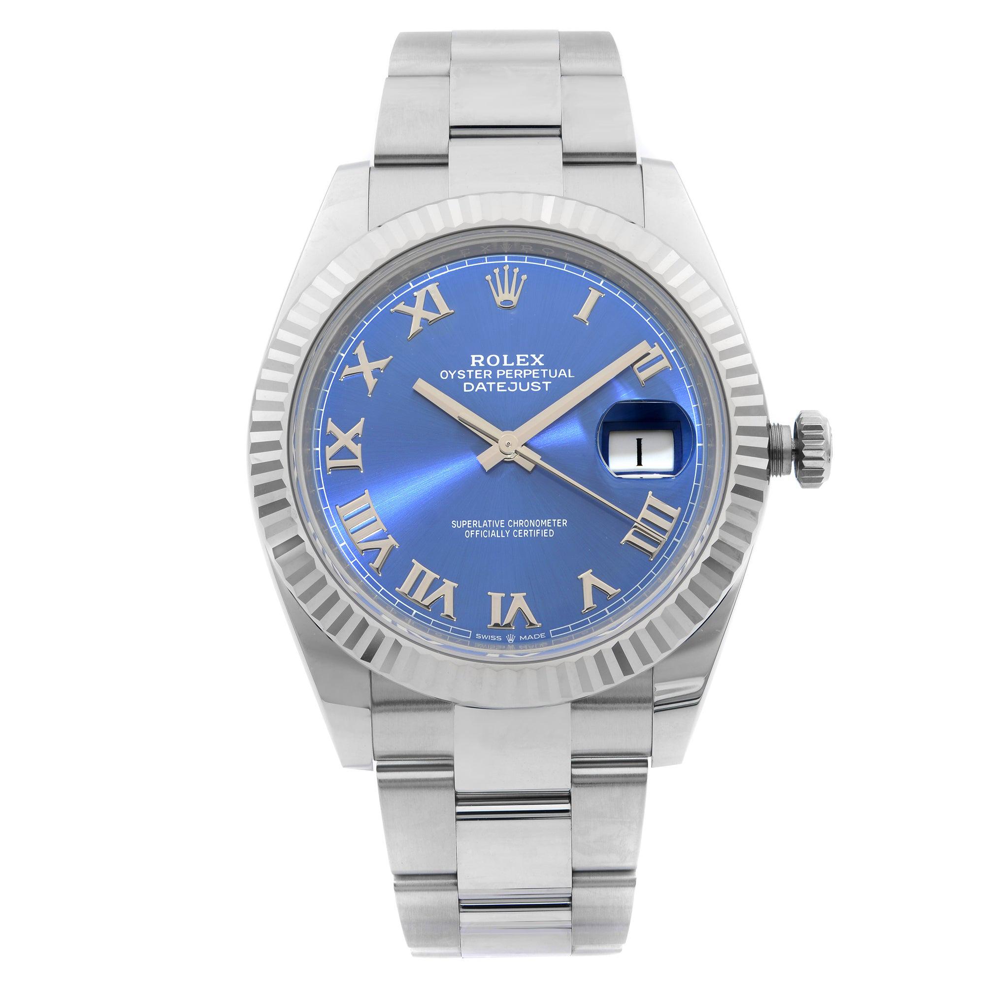 Rolex Oyster Datejust Blue Face - 5 For Sale on 1stDibs