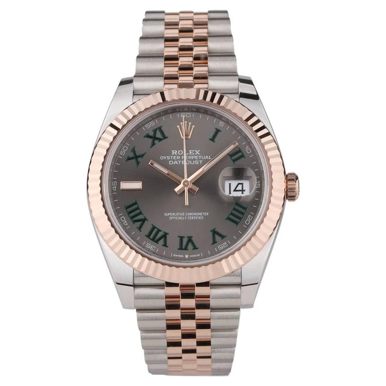 Rolex Datejust 41 Oyster Steel Rose Gold Men's Watch 126331-0016 at 1stDibs