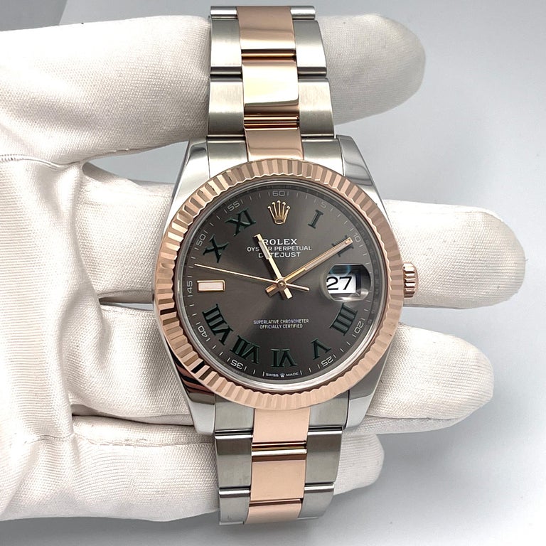 Rolex Datejust 41 Rose Gold and Stainless Steel Wimbledon Dial 126331 ...