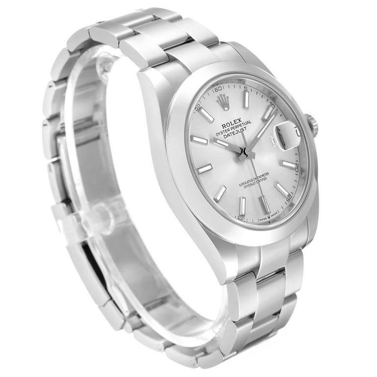 Rolex Datejust 41 Silver Dial Steel Mens Watch 126300 Unworn at 1stDibs