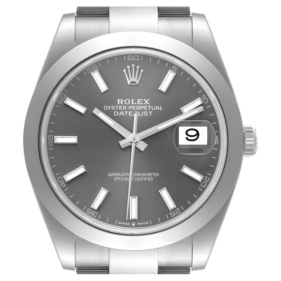 Rolex Datejust 41 Blue Roman Dial Smooth Bezel Steel Mens Watch 126300 ...
