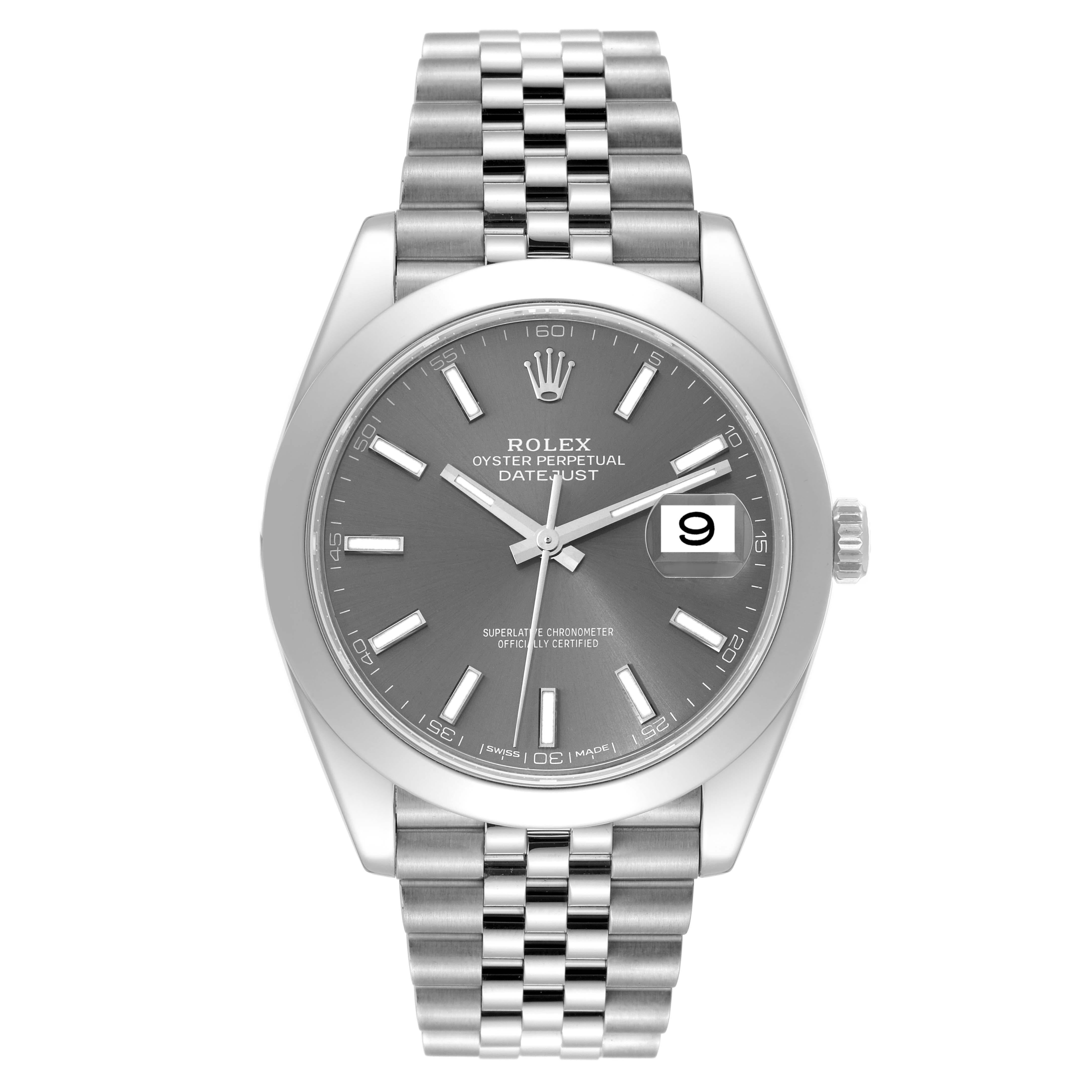 Rolex Datejust 41 Slate Dial Steel Mens Watch 126300 For Sale at 1stDibs