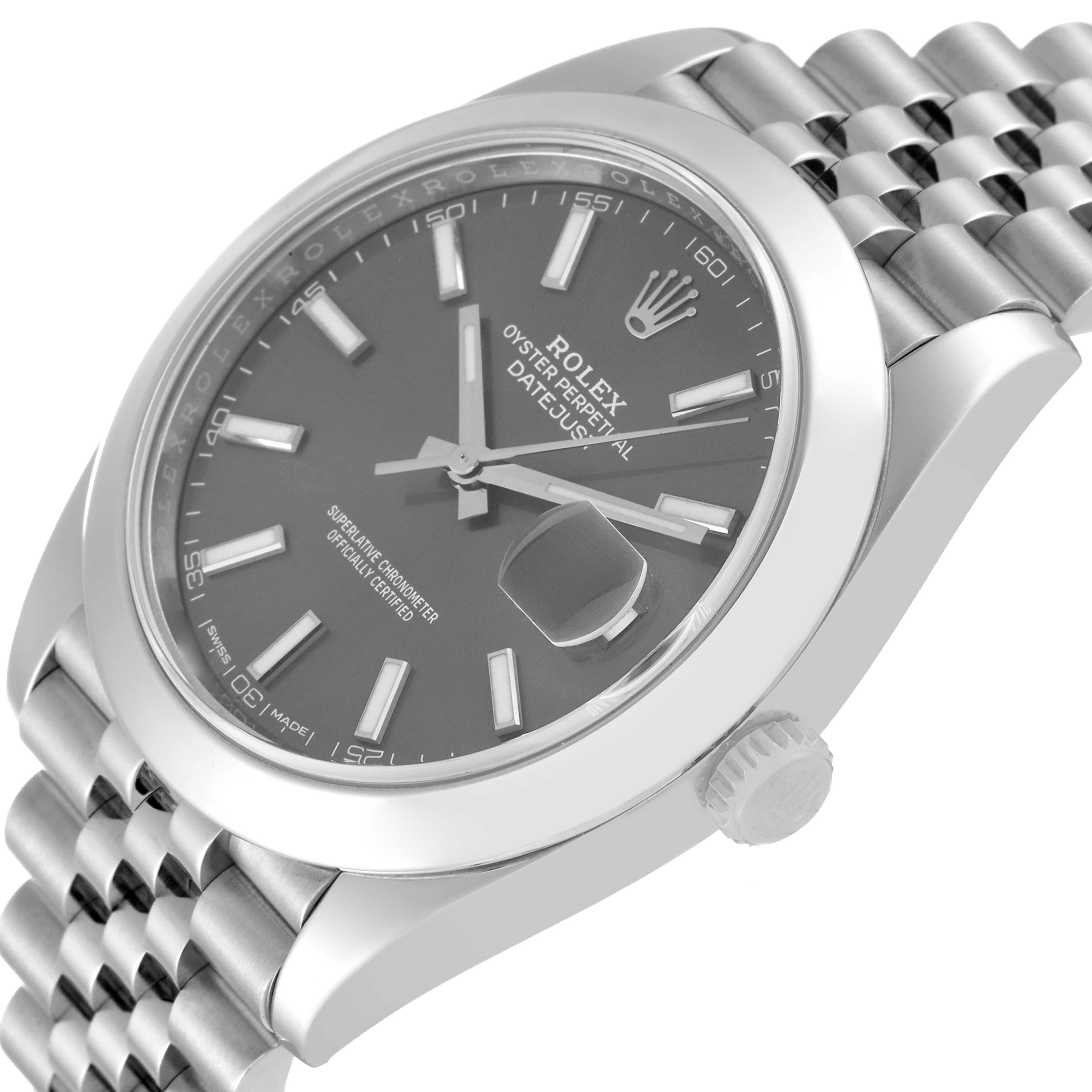 Rolex Datejust 41 Slate Dial Steel Mens Watch 126300 For Sale at 1stDibs