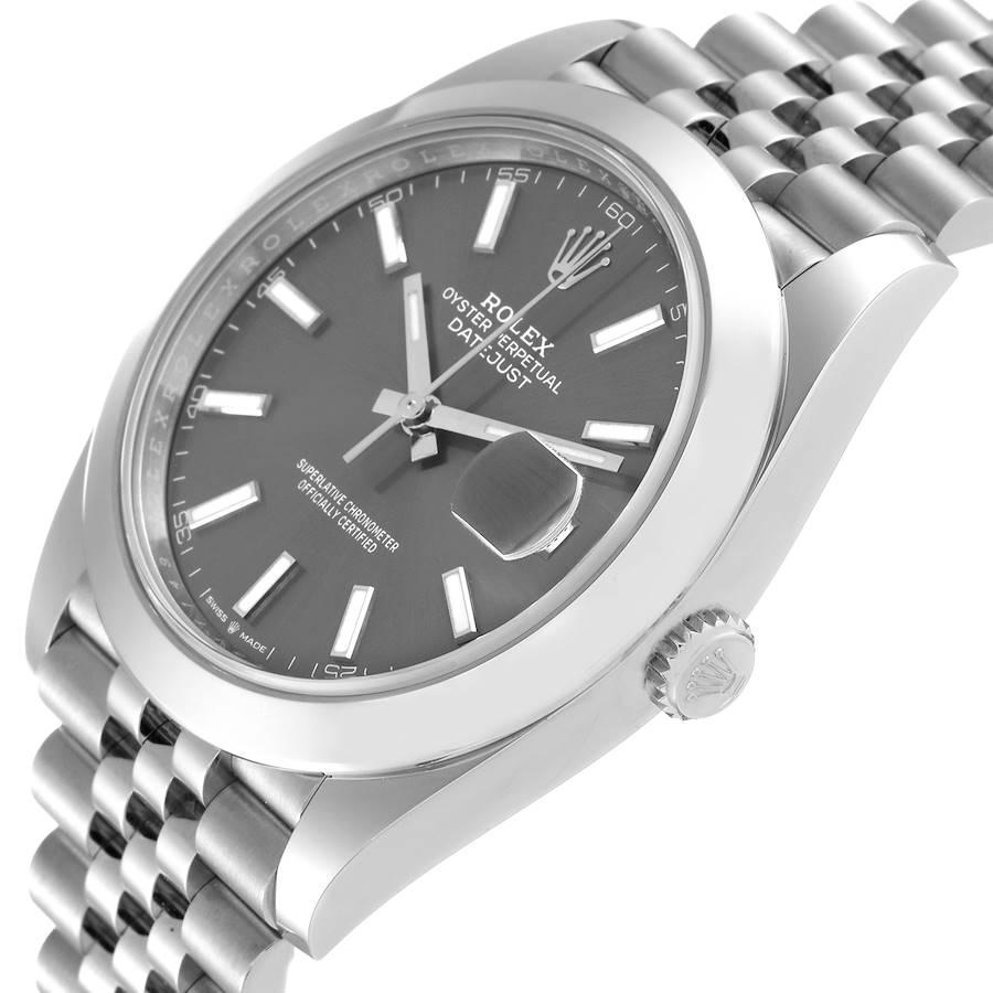 Rolex Datejust 41 Slate Dial Steel Mens Watch 126300 Unworn For Sale at ...