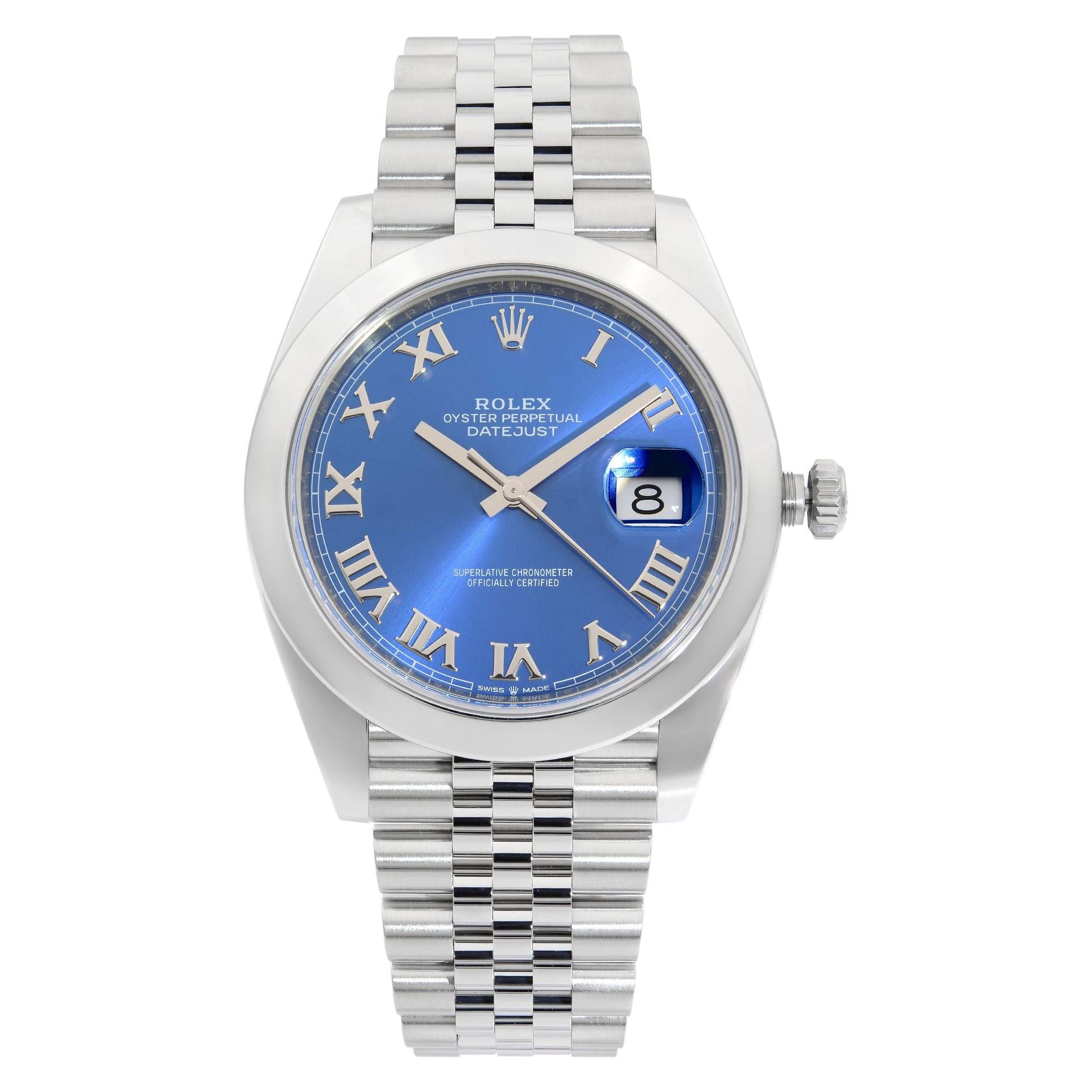 Rolex Datejust 41 Steel Blue Roman Dial Jubilee Automatic Men's Watch ...
