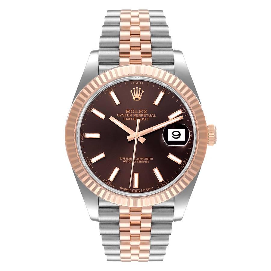 Rolex Datejust 41 Steel Everose Gold Chocolate Dial Watch 126331 For ...