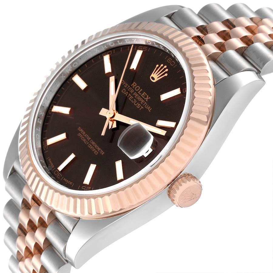 Rolex Datejust 41 Steel Everose Gold Chocolate Dial Watch 126331 For ...